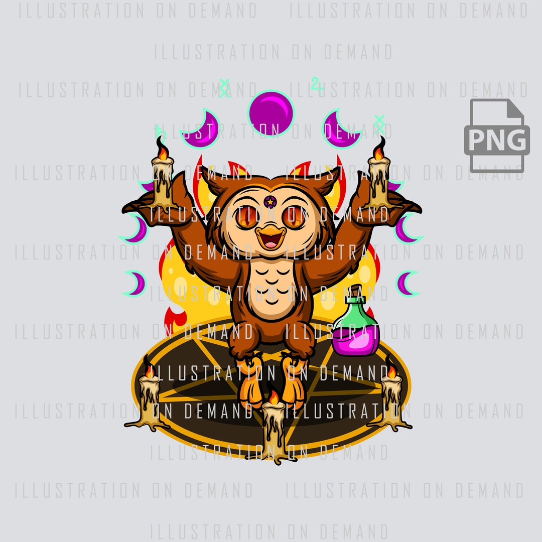 Owl Summoning Animal, Owl Conjuring PNG, Witch Ritual Design ...