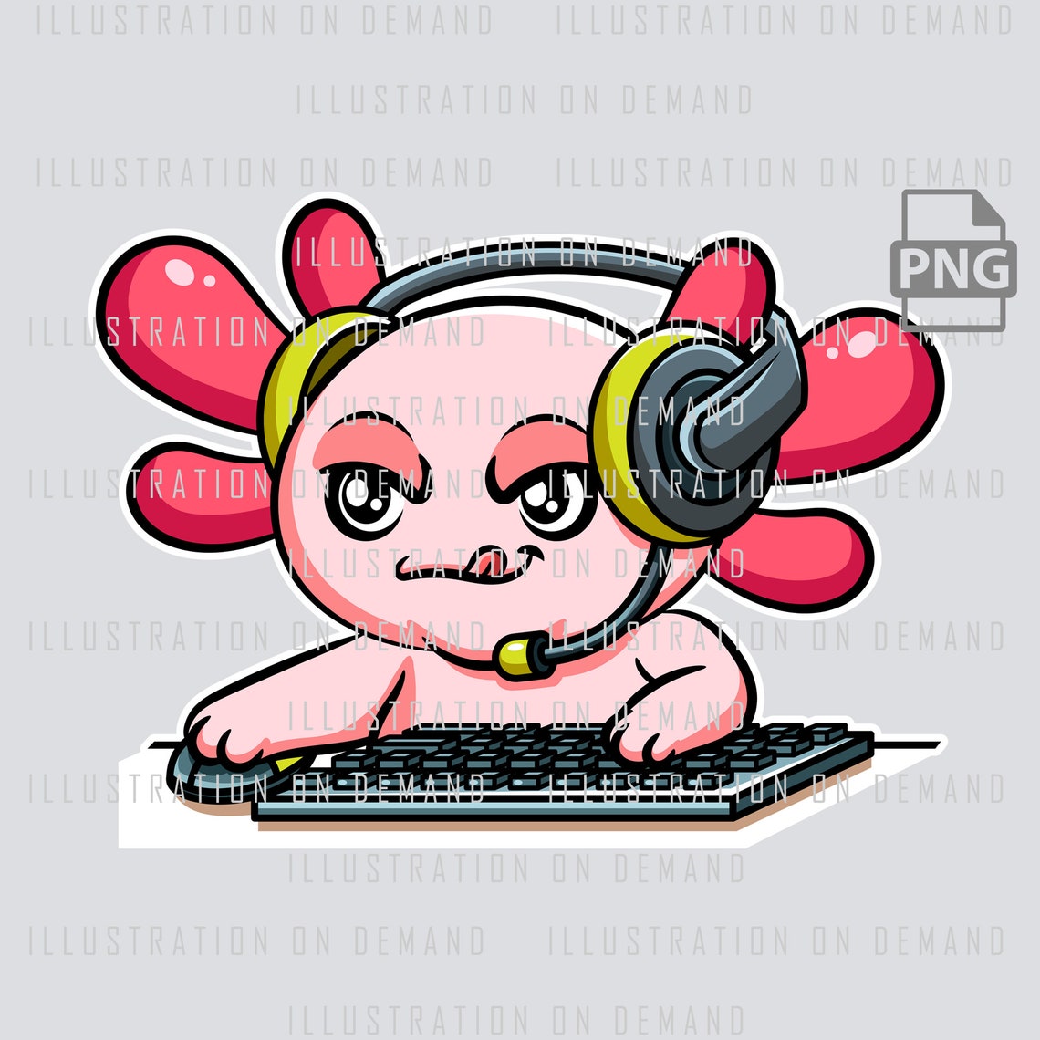 PC Gamer Animal Axolotl Gaming PNG Videospiel Konsole - Etsy.de