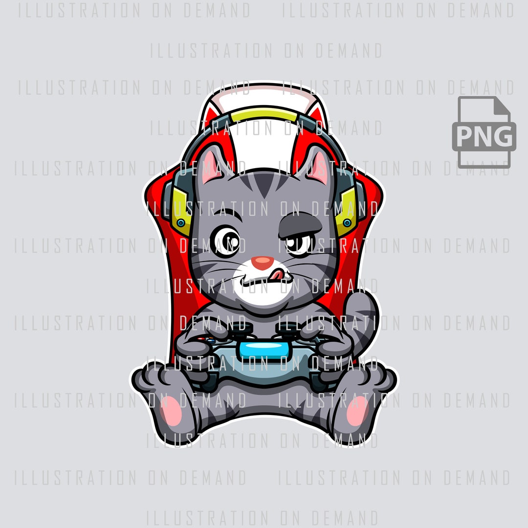Video Gamer Animal, Gray Tabby Cat Gaming PNG, Video Game Console ...
