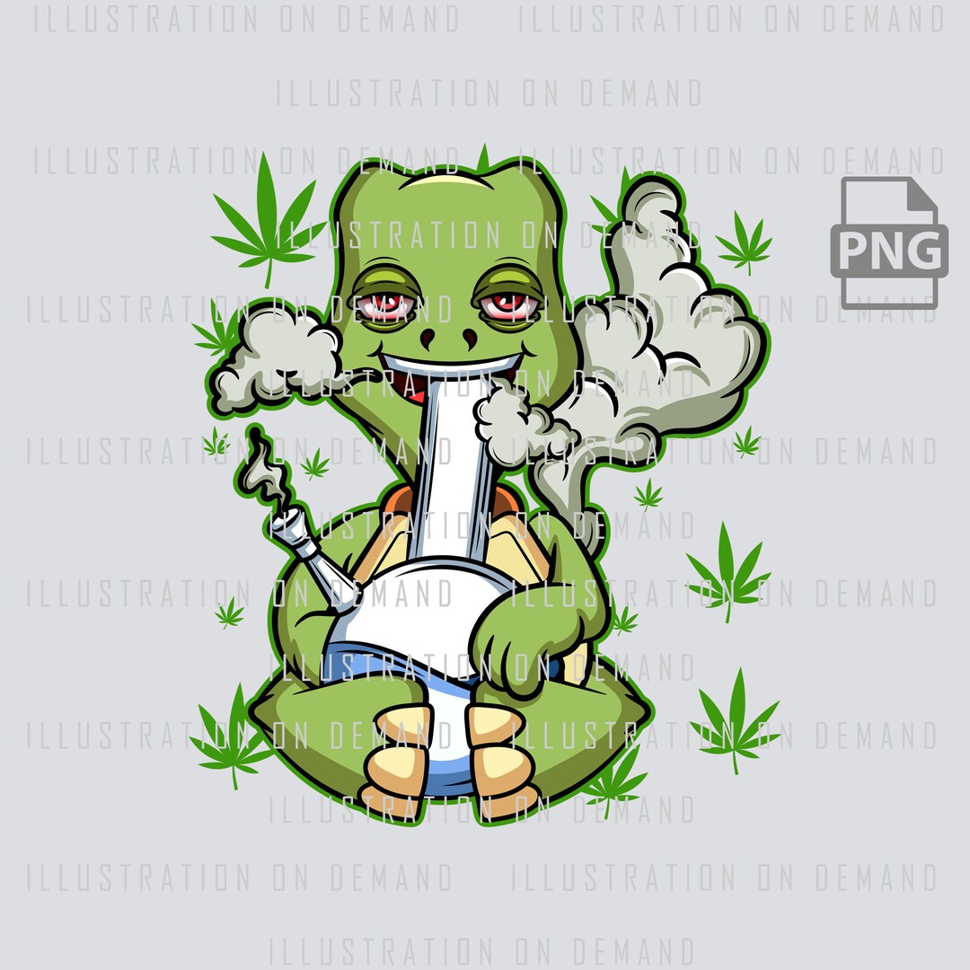 Stoned Weed Smoking Animal, 420 Turtle PNG, Bongs Glass Cannabis PNG, Tortoise Digital Download ...
