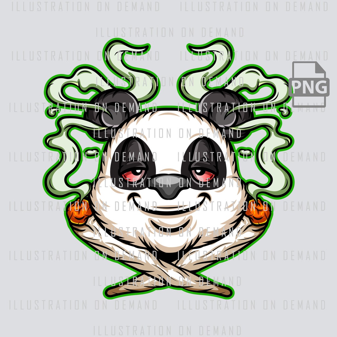 Stoned Panda Face, Panda Bear Weed Smoking Animal, 420 PNG, Cannabis ...