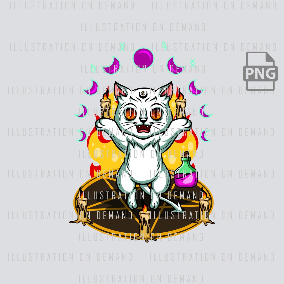 Cat Summoning Animal, Kitten Conjuring PNG, Witch Ritual Design ...
