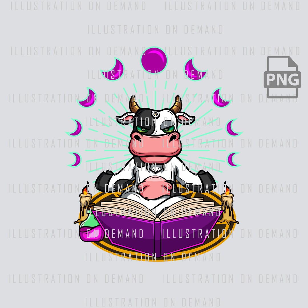 Summoning Cow Animal, Cow PNG, Witch Ritual Design, Witchcraft Animals ...