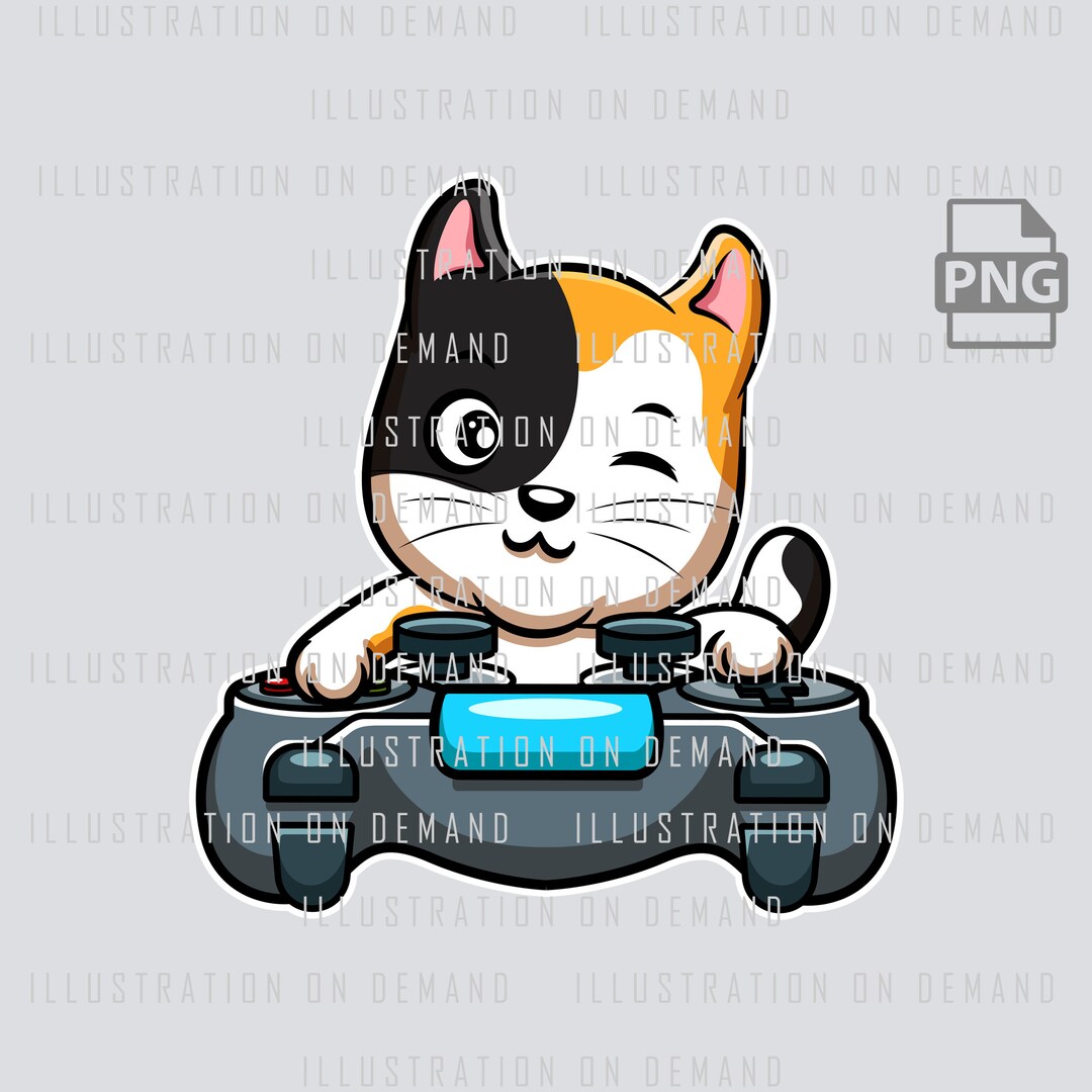 Calico Cat Gaming PNG, Video Gamer Animal, Video Game Console Design ...