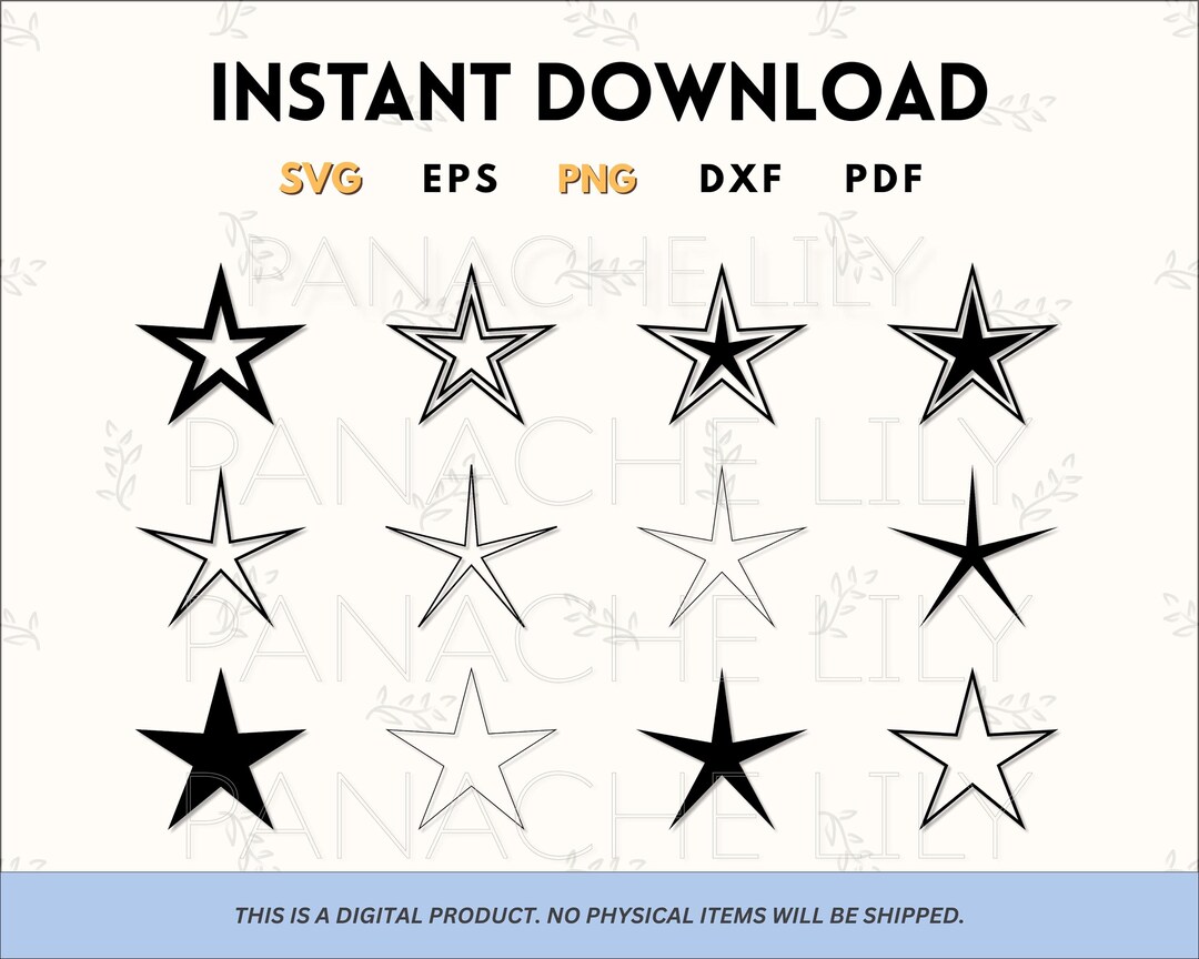 Star SVG Bundle: Basic Shapes, Outline, Vector Files (digital Download ...