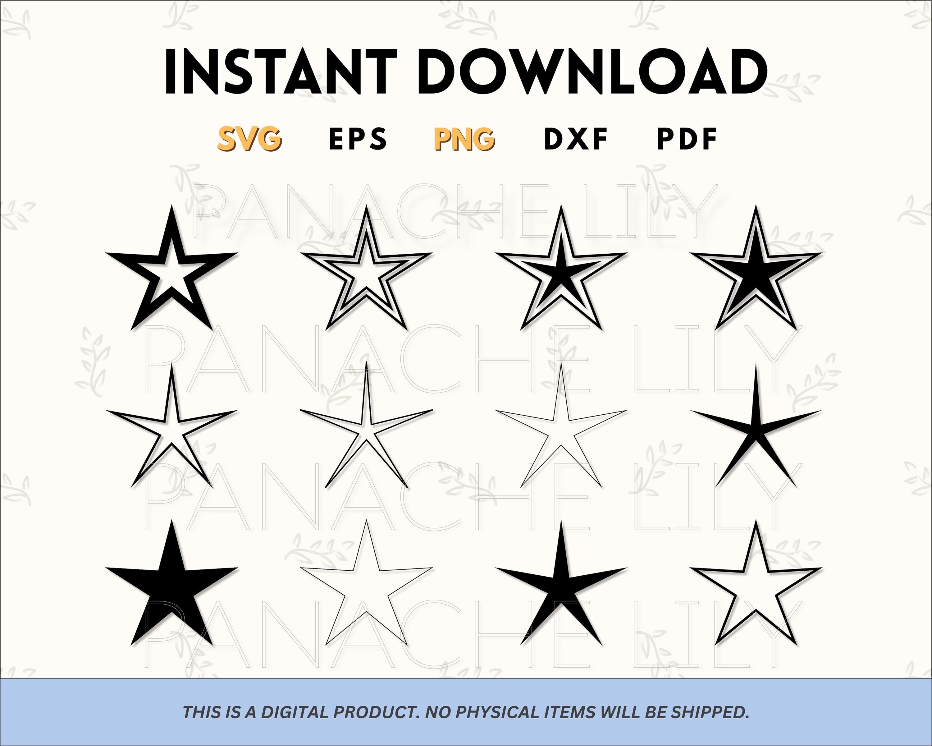 Star SVG Bundle: Basic Shapes, Outline, Vector Files (digital Download ...