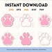 Paw Print Vector Bundle: Dog Cat Animal Paw SVG PNG PDF (digital ...