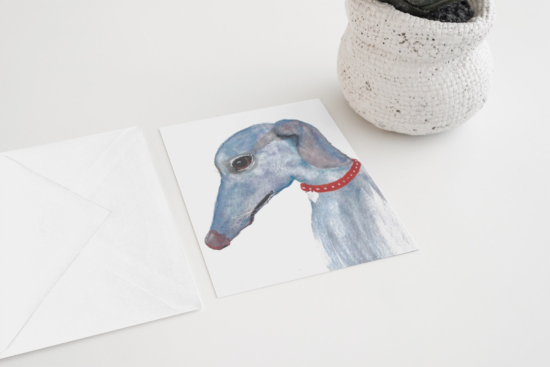 Blue Greyhound galgo Dog Note Cards,greyhound Art Stationery Set Gift ...