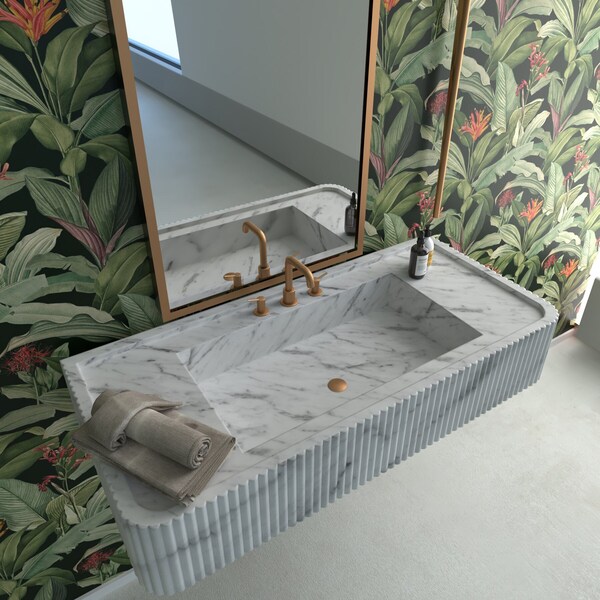 Luxury Marble Countertop With Basin - Etsy Canada