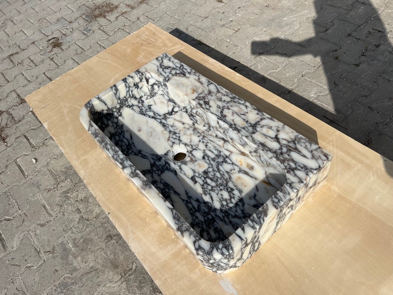 Calacatta Villa Marble Sink Design Marble Sink Bathroom Sink - Etsy