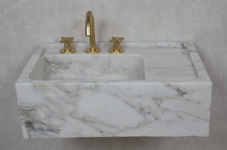 Marble Sink Carrara Marble Basin , Marble Wall Sink , Bathroom Wall ...