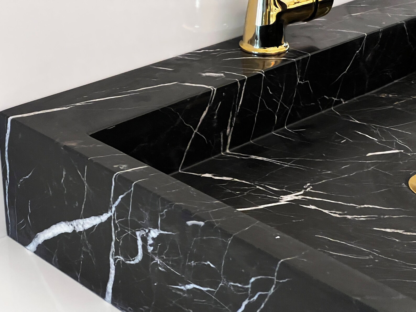 Black Diamond Marble Basin Wall Mounted Marble Basin Marble Bathroom ...