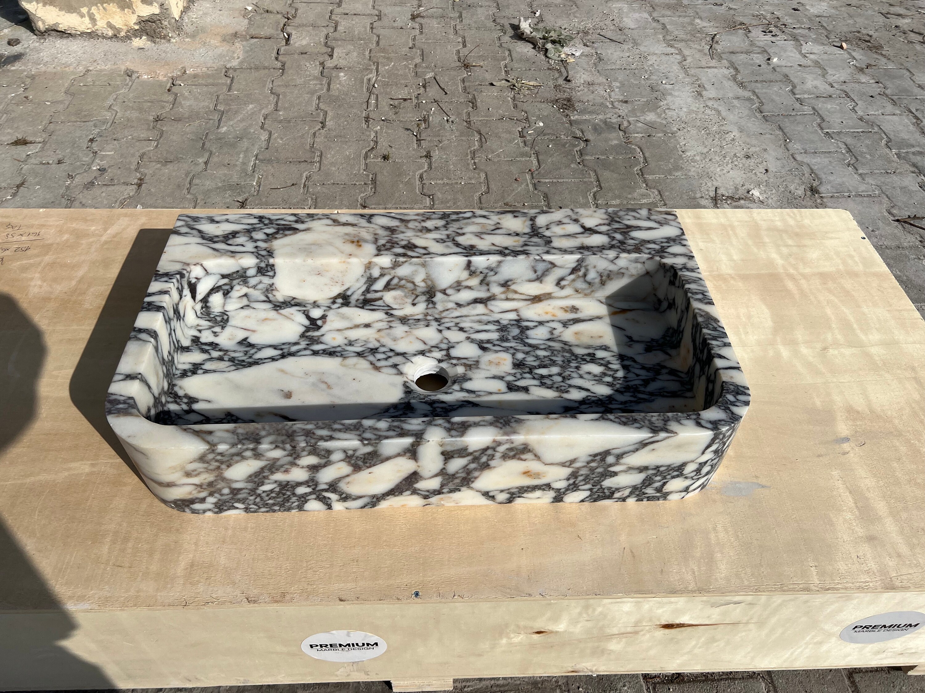 Calacatta Villa Marble Sink Design Marble Sink Bathroom Sink - Etsy