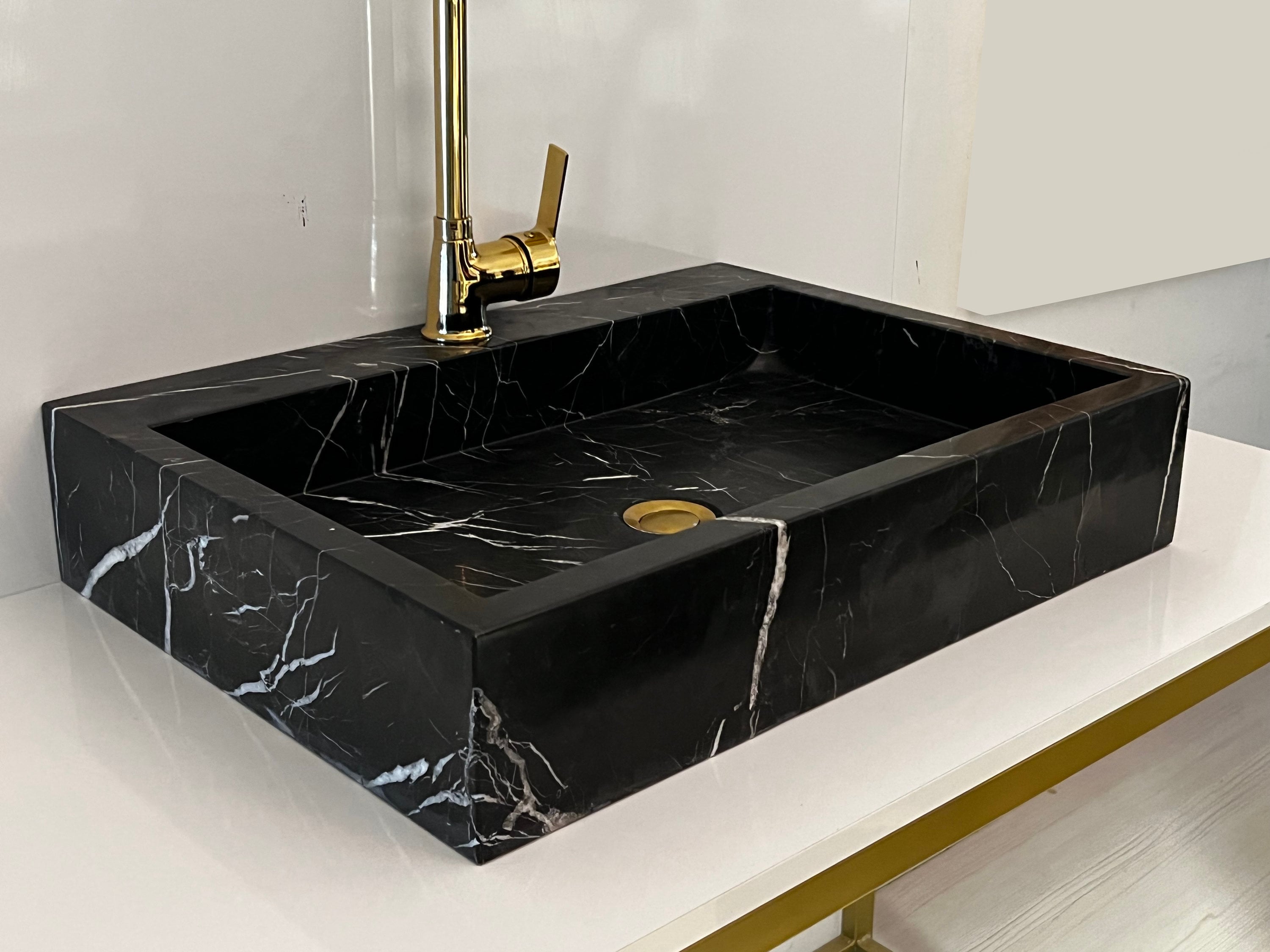 Black Diamond Marble Basin Wall Mounted Marble Basin Marble - Etsy