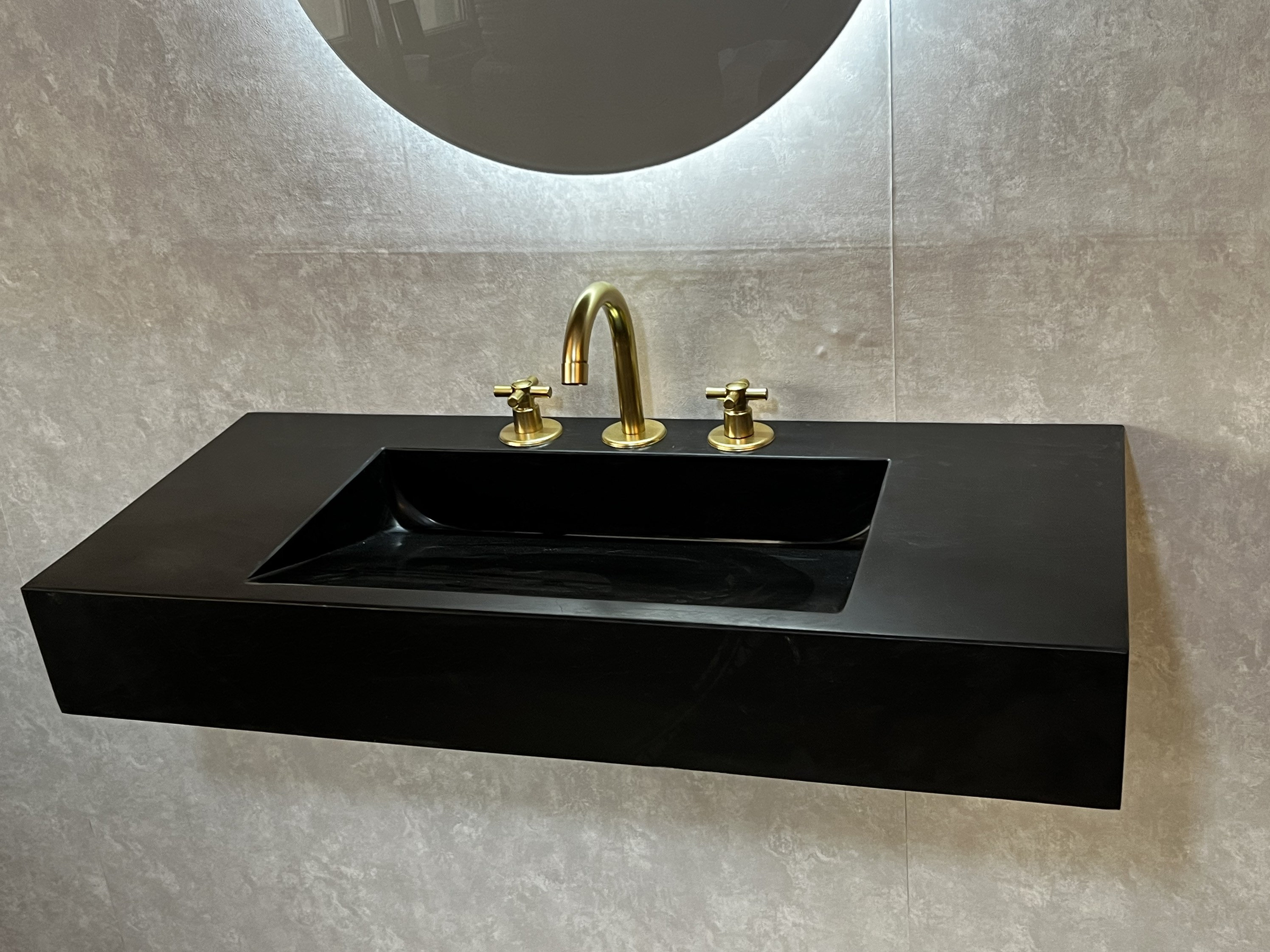Nero Marquina Marble Sink and Basin , Powder Room Vanity Sinks and ...