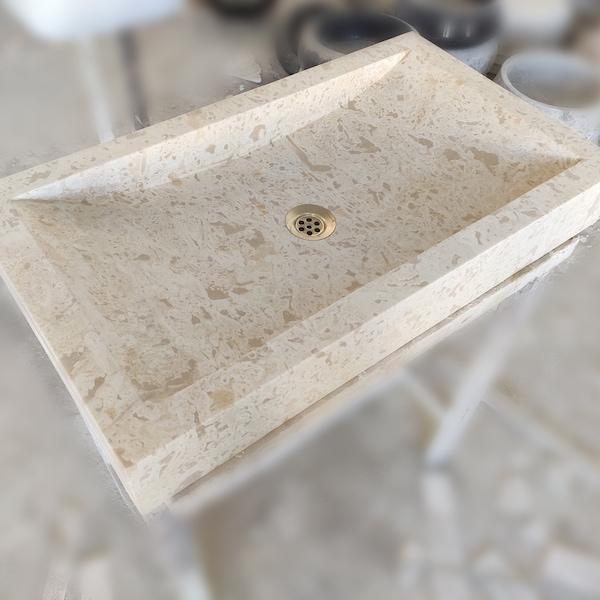 Travertine Sink Vanity - Etsy