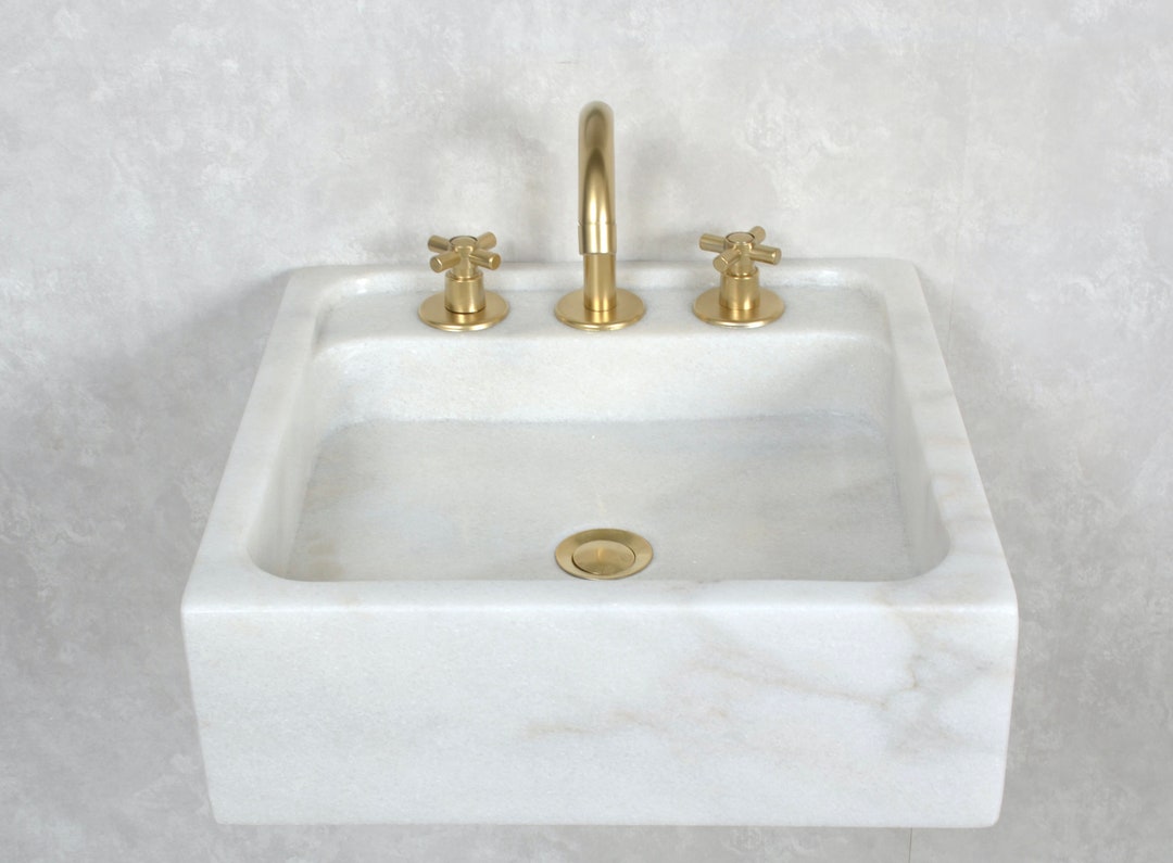 Carrara Marble Wall Basin , Marble Wall Sink , Bathroom Wall Hung Sink ...