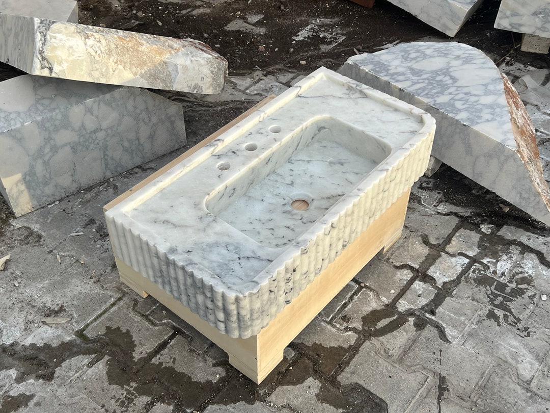 Marble Sink Carrara Marble Basin , Marble Wall Sink , Bathroom Wall ...