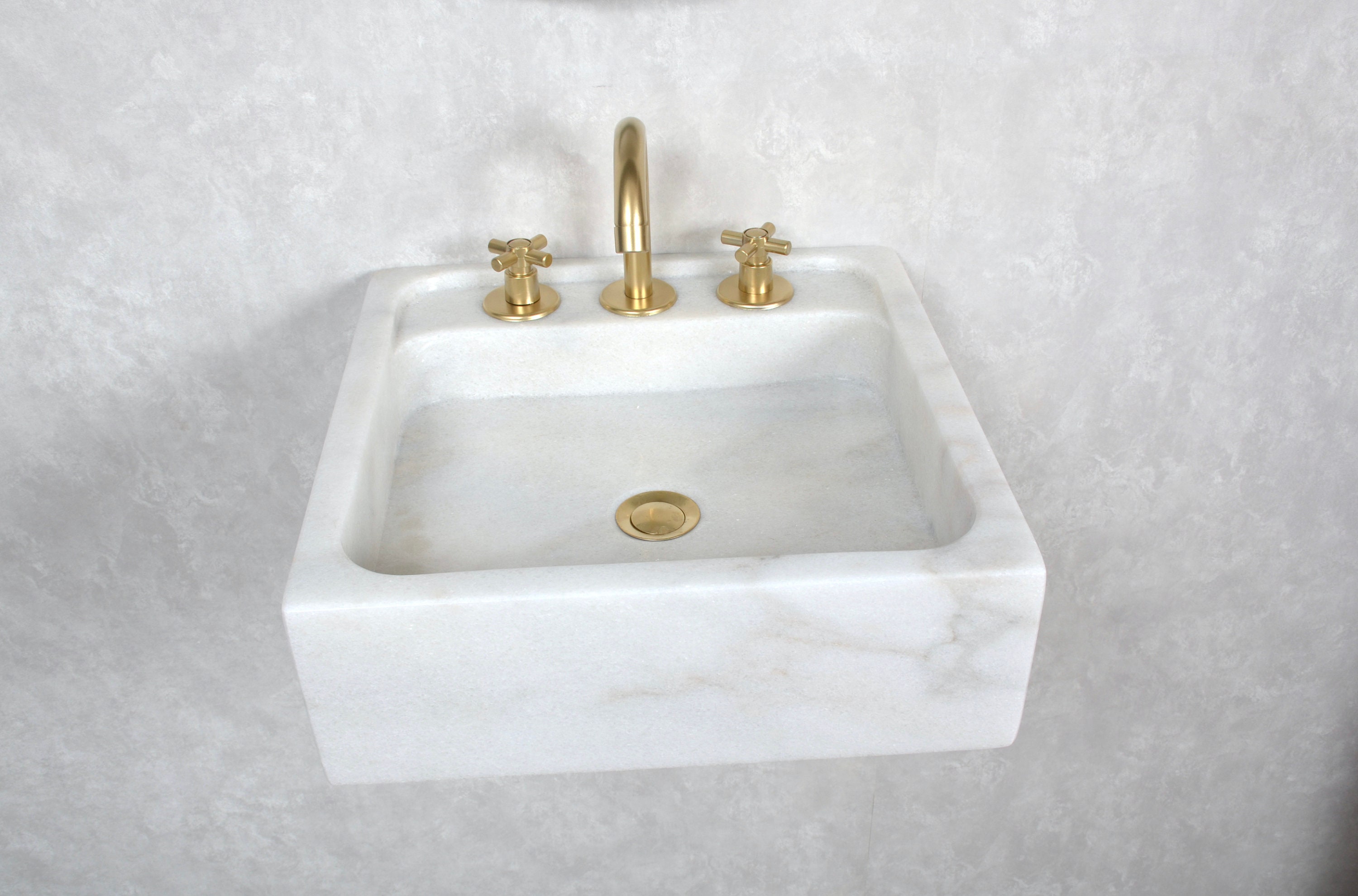 Carrara Marble Wall Basin , Marble Wall Sink , Bathroom Wall Hung Sink ...