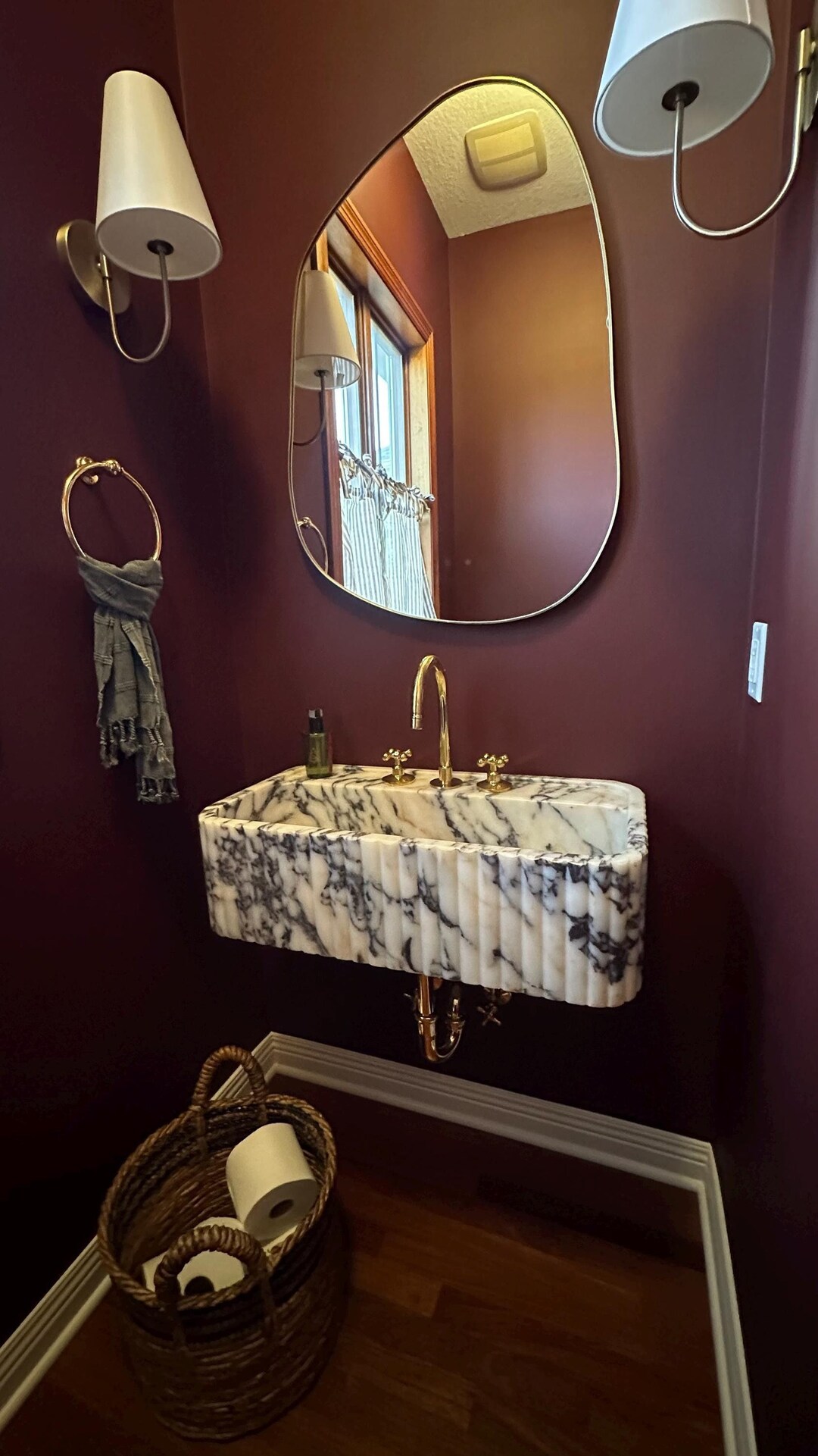 Calacatta Violet Marble Sink Grooved Front, Wall Marble Sink - Etsy