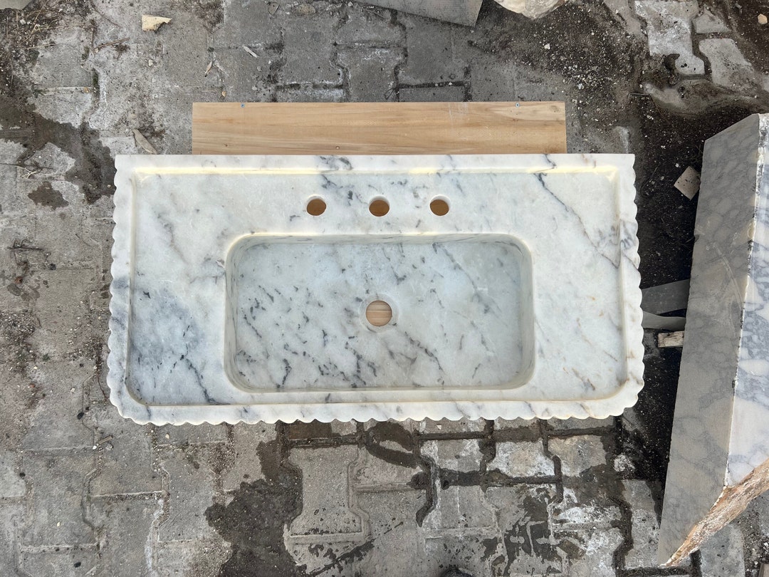 Marble Sink Carrara Marble Basin , Marble Wall Sink , Bathroom Wall ...