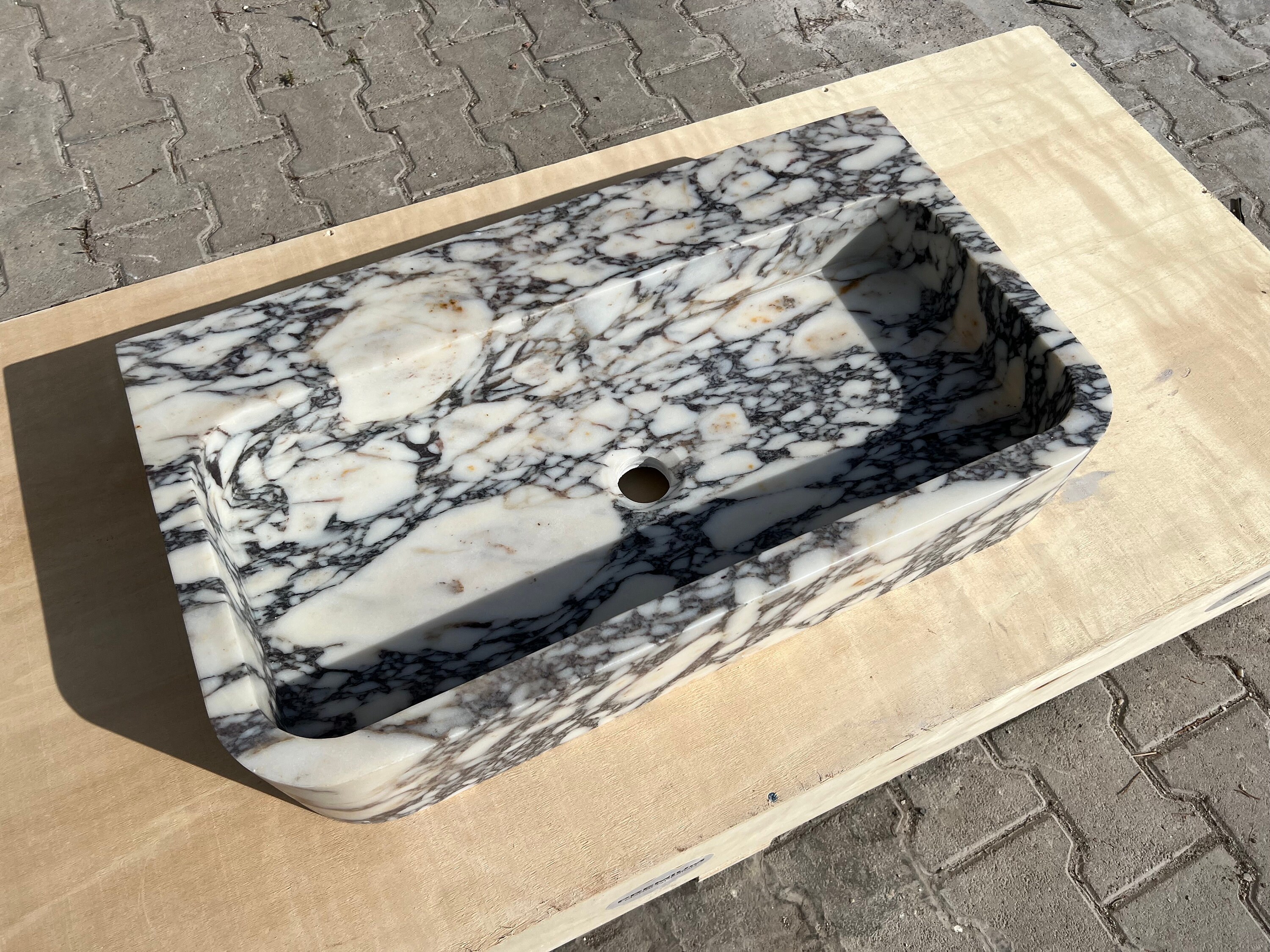 Calacatta Villa Marble Sink Design Marble Sink Bathroom Sink - Etsy