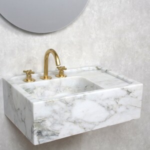 Marble Sink Carrara Marble Basin , Marble Wall Sink , Bathroom Wall ...
