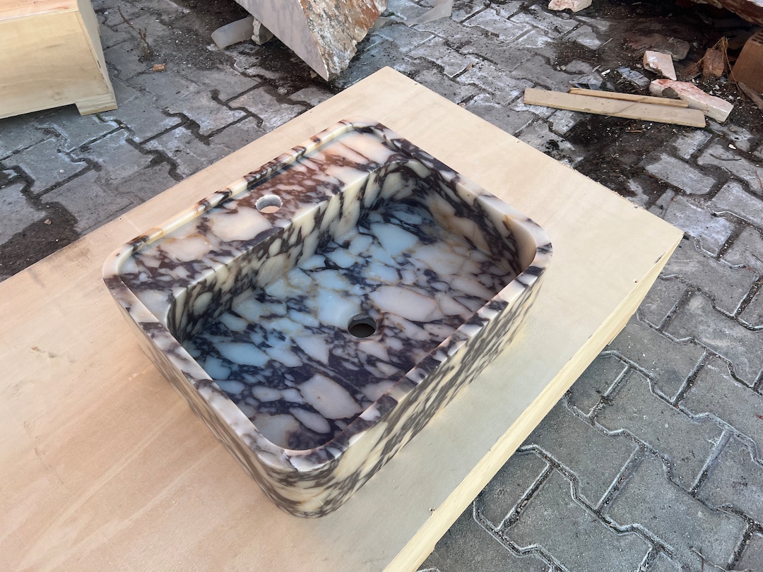 Calacatta Monet Viola Marble Sink Violet Sink Monet Sink Vagli Sink ...
