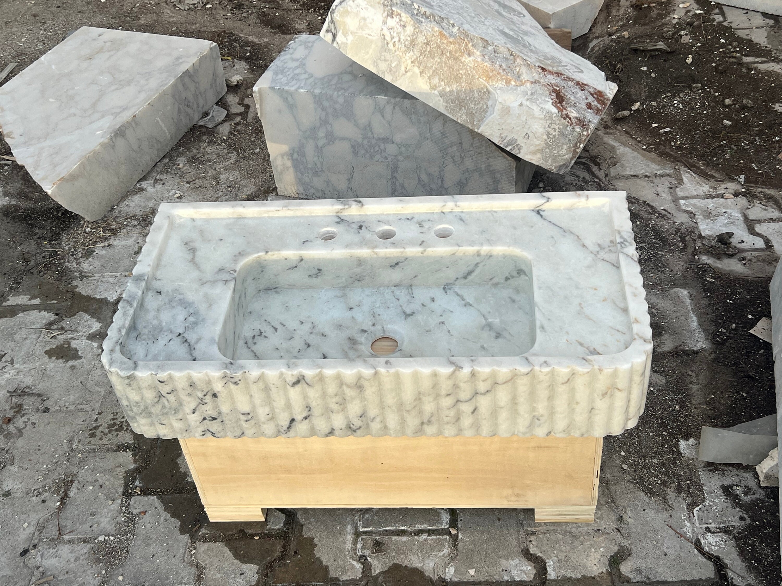 Marble Sink Carrara Marble Basin , Marble Wall Sink , Bathroom Wall ...