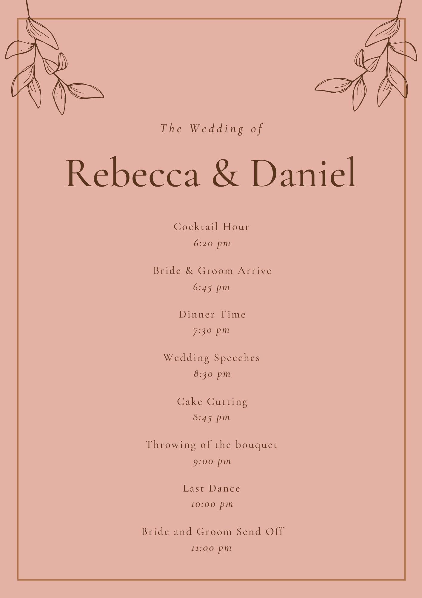 Printable Wedding Timeline Planner Custom PDF Digital - Etsy