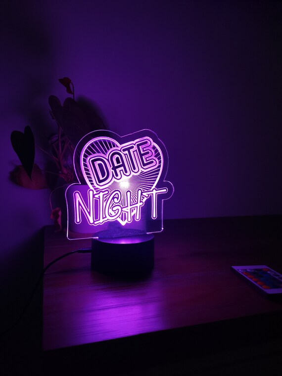 Date Night File for Led Light Base / Laser Cut File / - Etsy