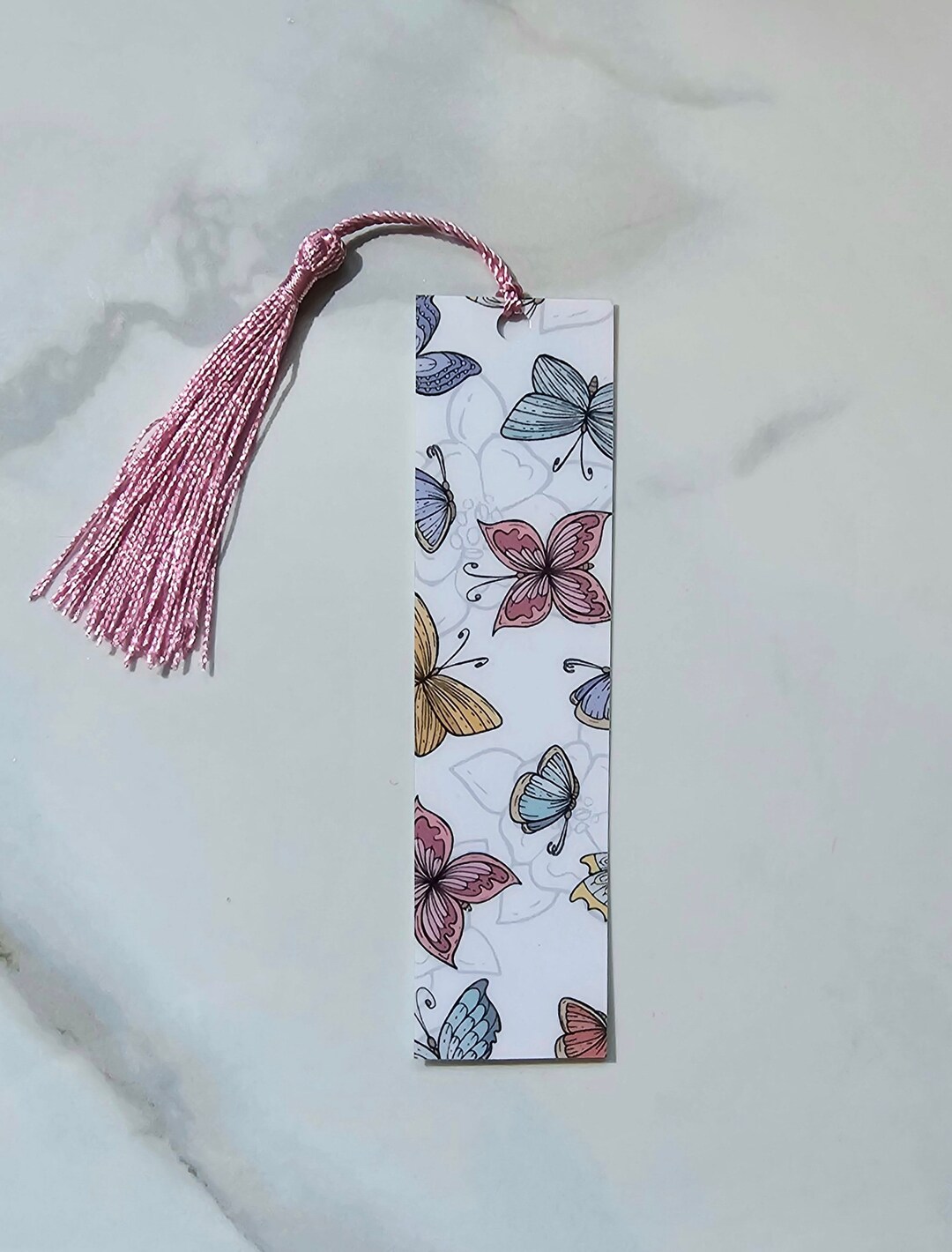 Bookmark, Laminated, One Side, Color, Tassel, Handmade, Butterfly - Etsy