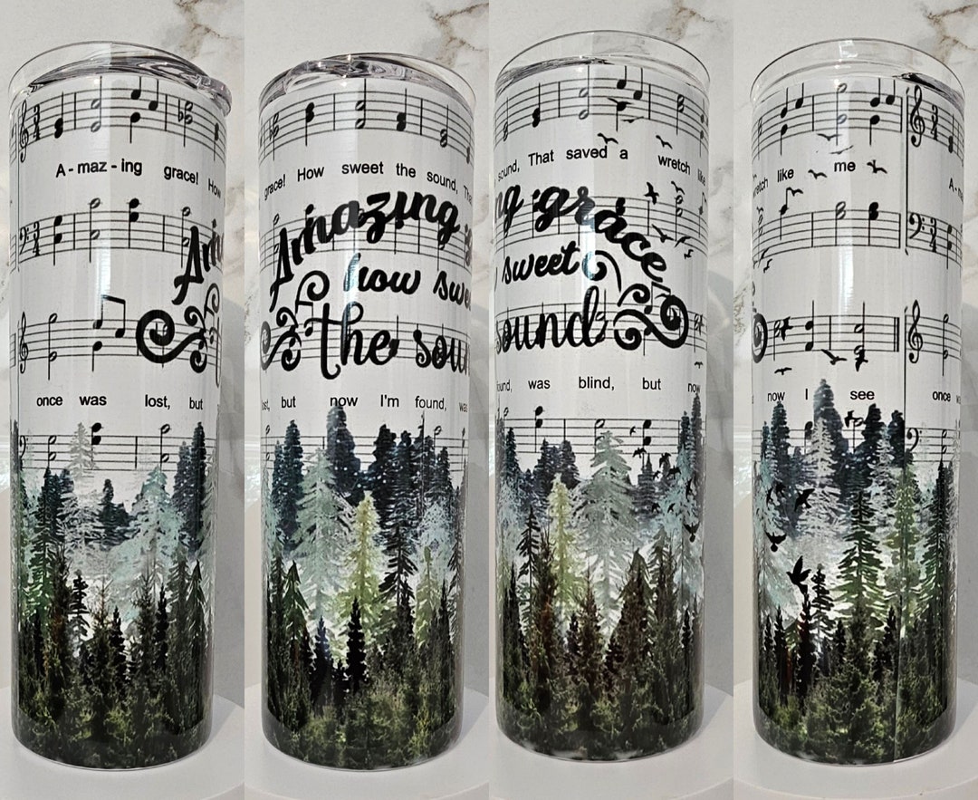 Tumbler, Sublimation, Handmade, Lyrics, Song, Amazing Grace, Stainless ...