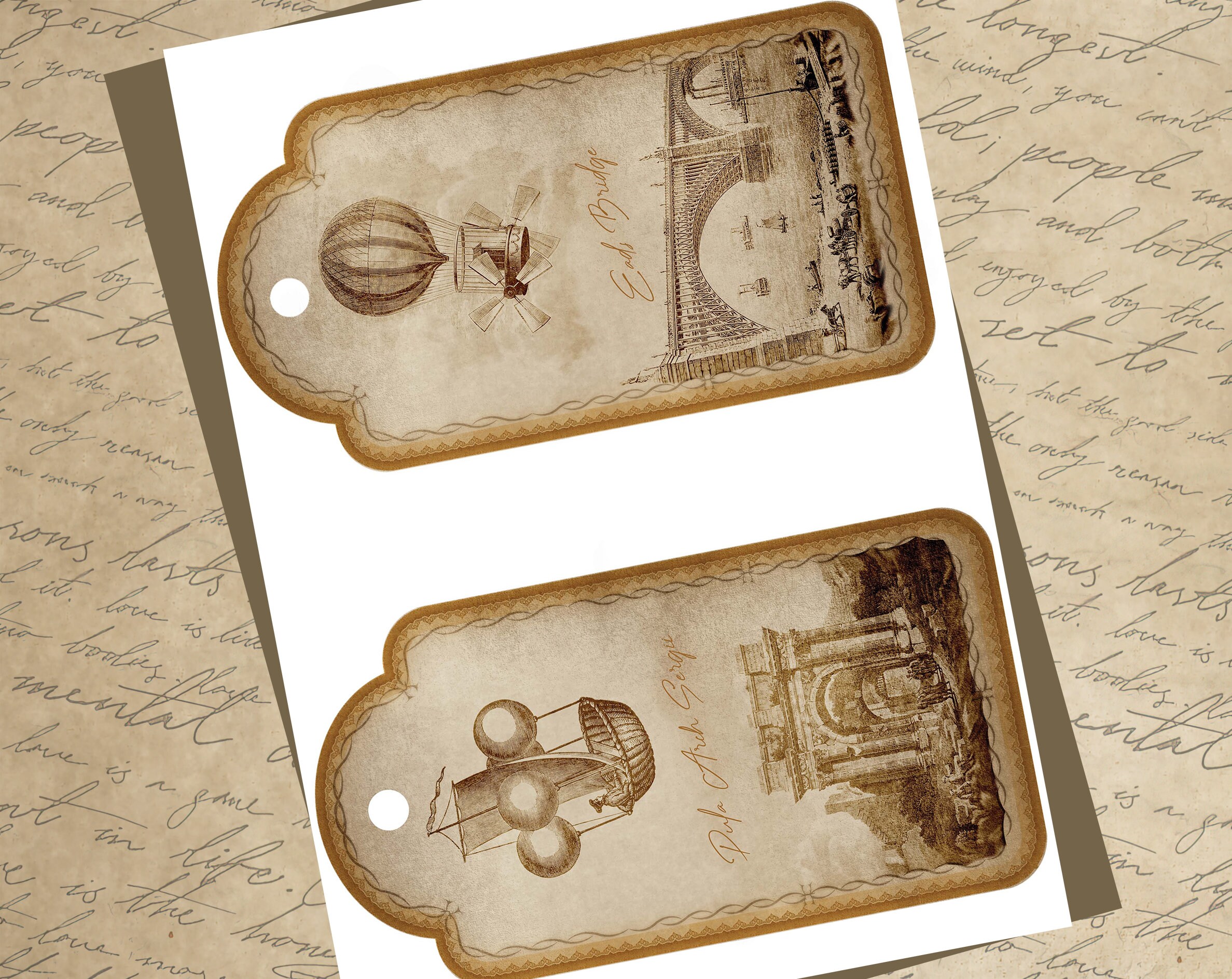 Vintage Travel Tags for Junk Journal and DIY Projects - Etsy