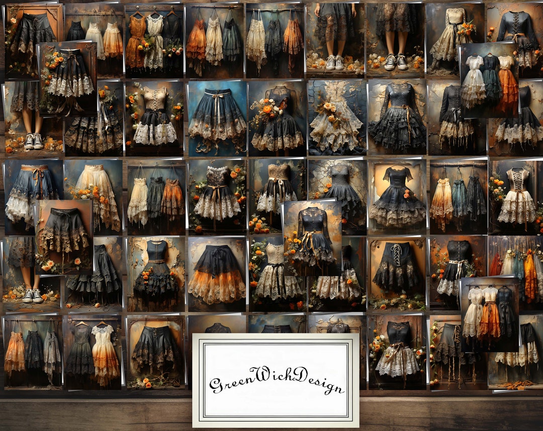 50 Pages of Elegant Lace Dresses in a Charming Junk Journal - Etsy