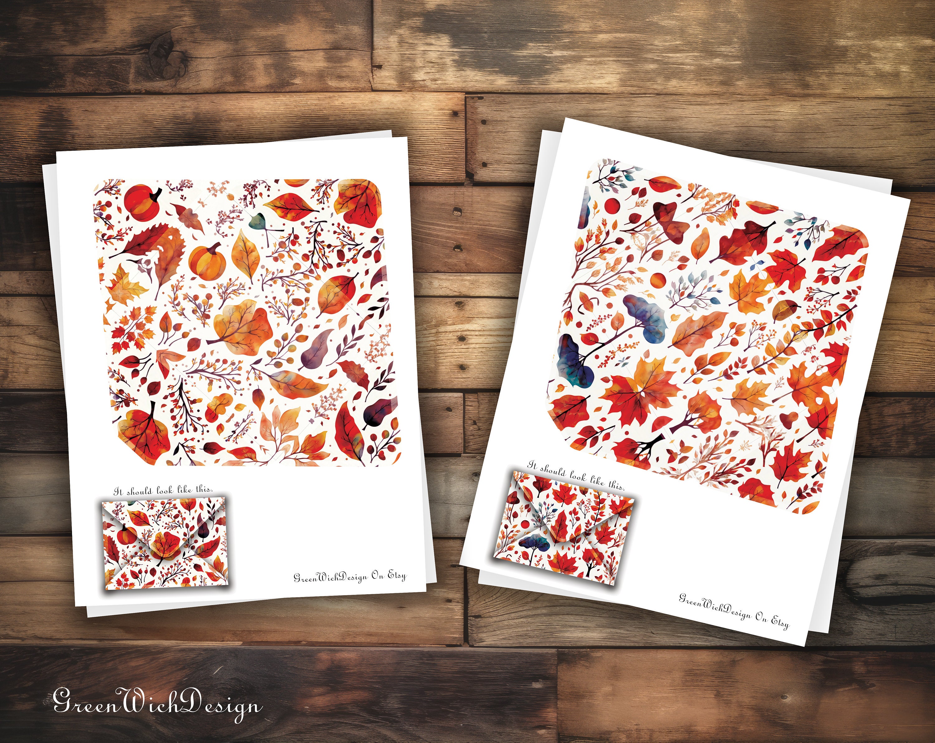 Autumn Themed Envelope for All Your DIY Projects - Etsy