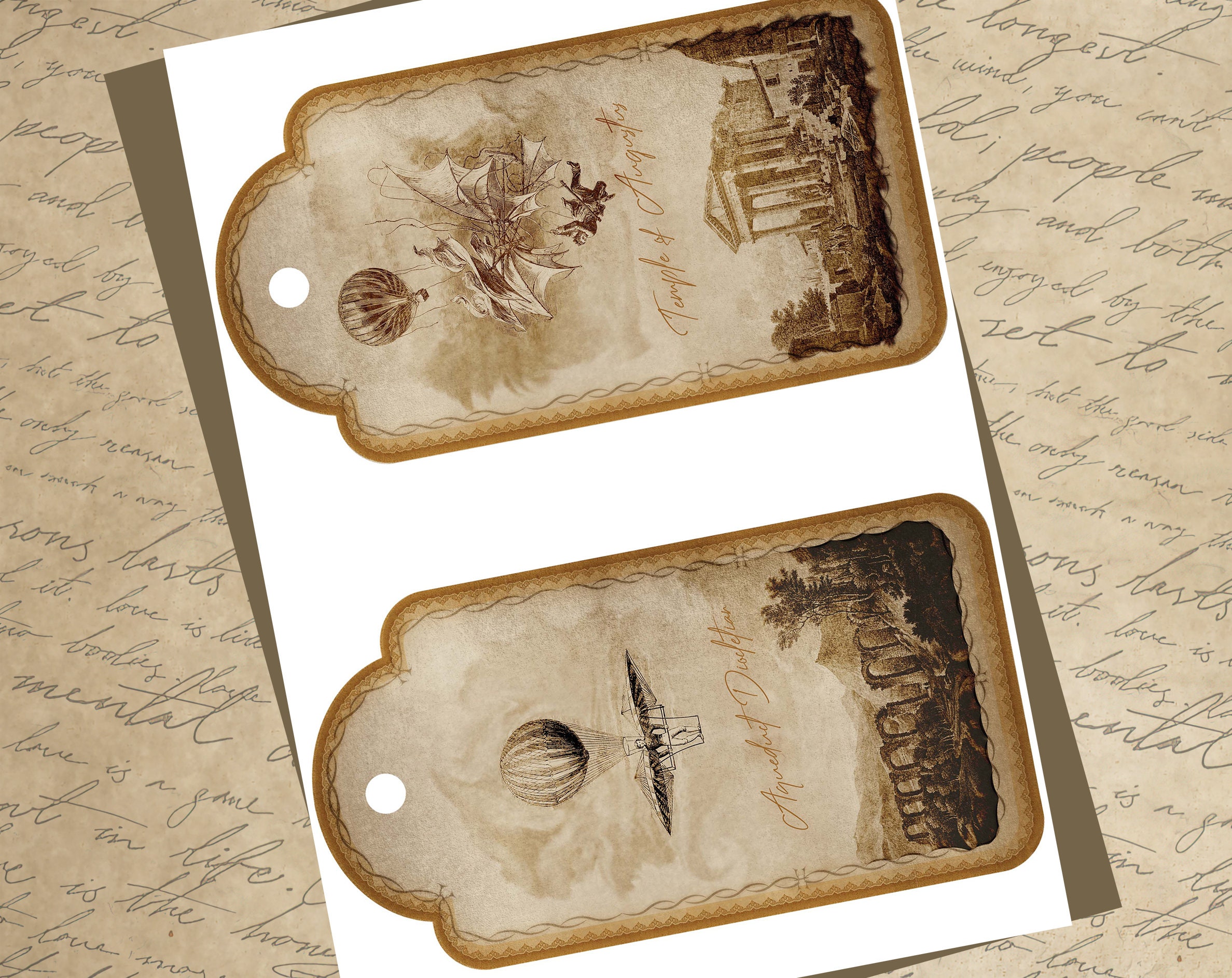 Vintage Travel Tags for Junk Journal and DIY Projects - Etsy