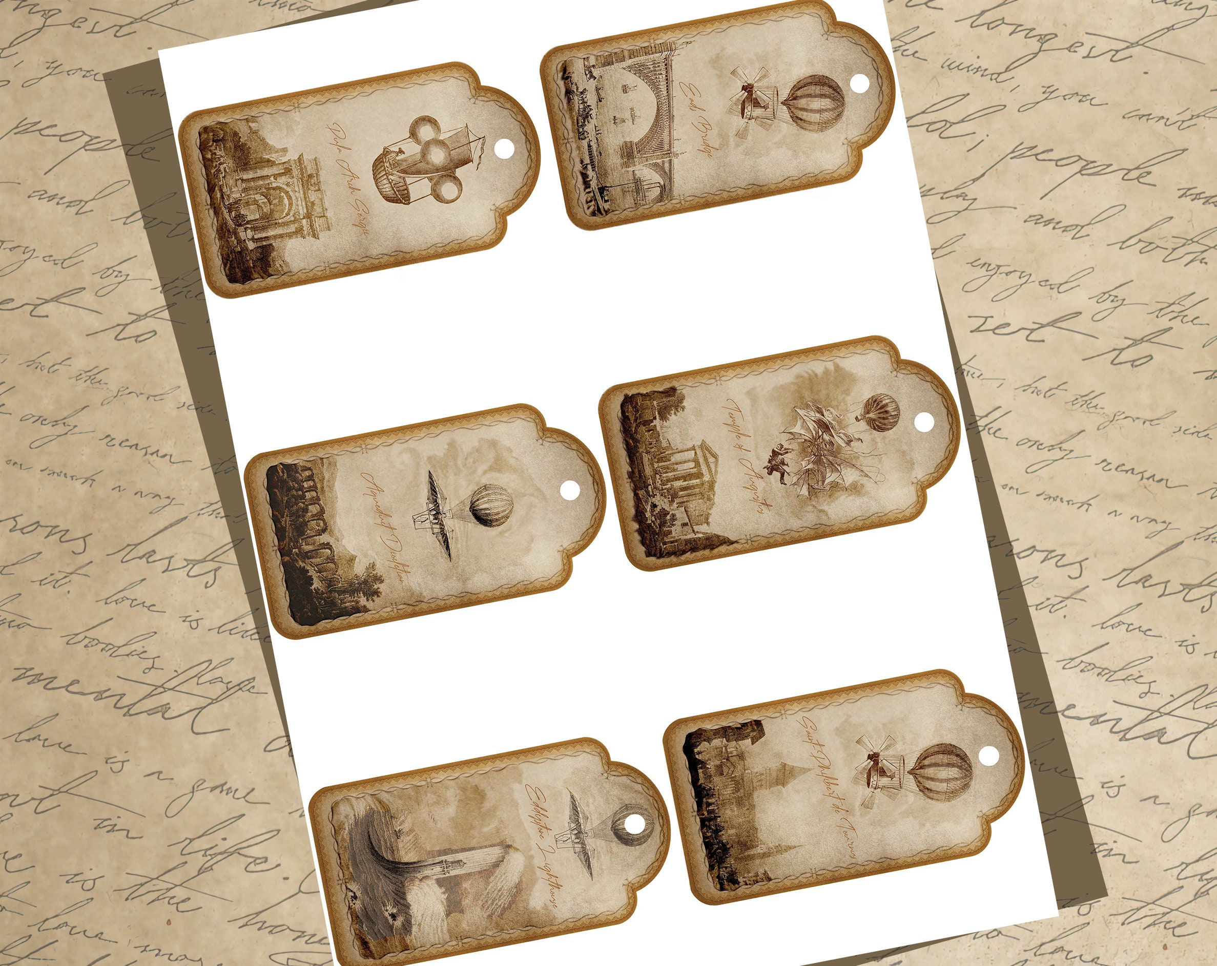 Vintage Travel Tags for Junk Journal and DIY Projects - Etsy