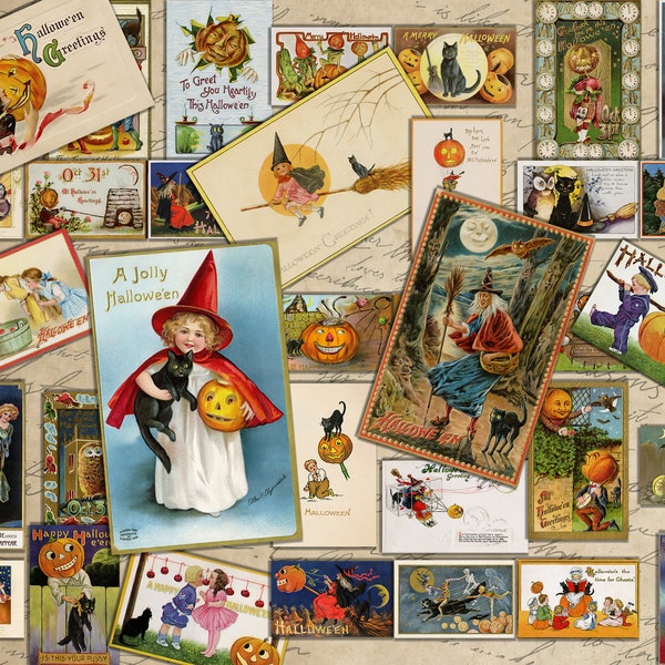 Halloween Postcards - Etsy