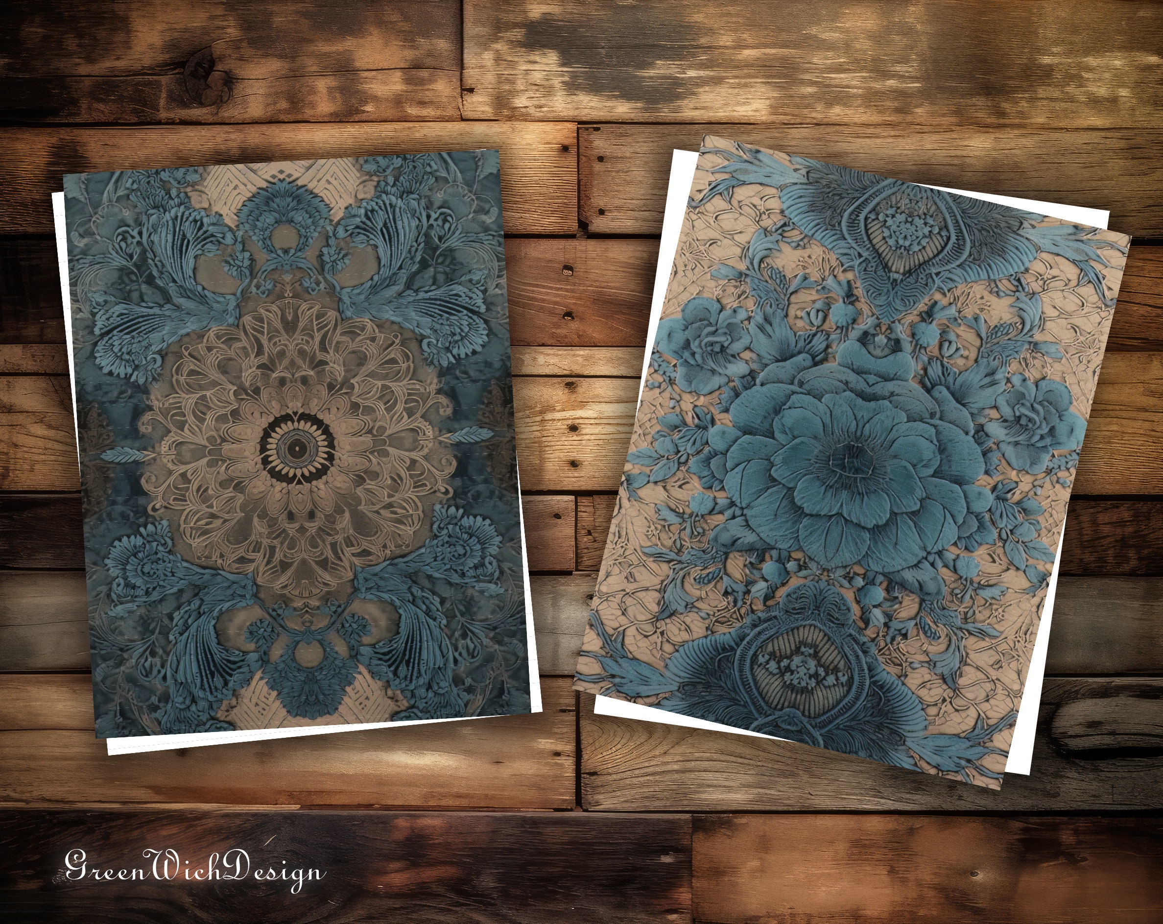 Blue Lace Pages for All Your DIY Projects - Etsy