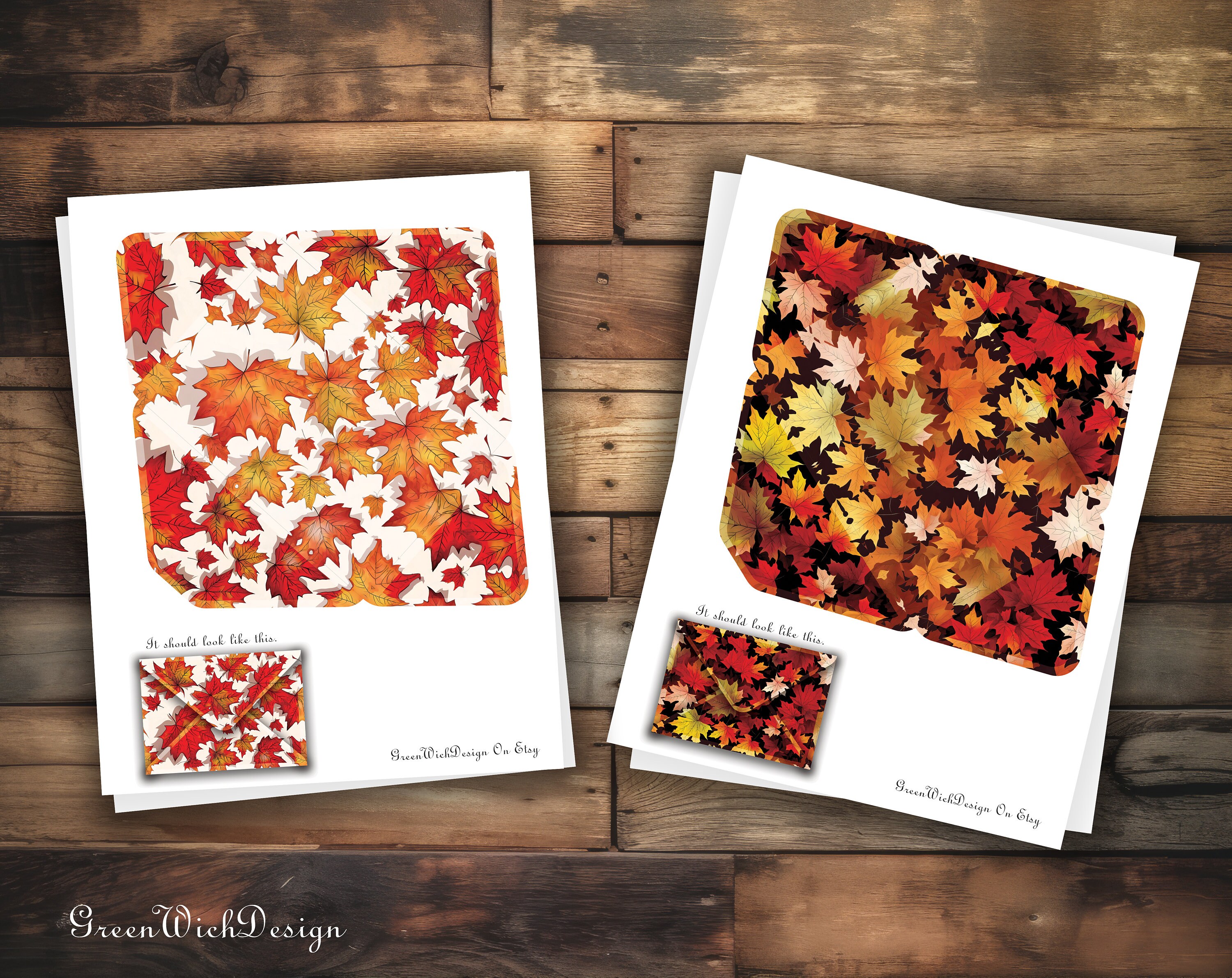 Autumn Themed Envelope for All Your DIY Projects - Etsy