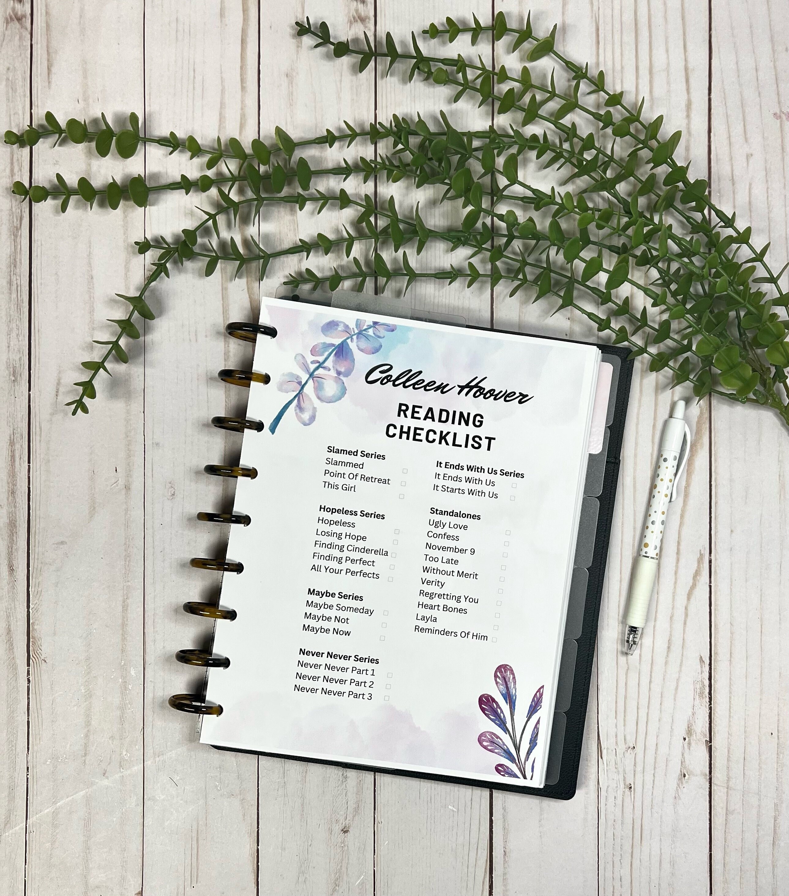 Colleen Hover Reading Checklist - Etsy