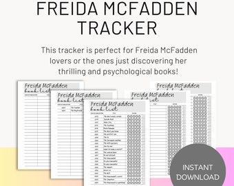 Freida Mcfadden Reading Log, Printable Book Checklist, Thriller Author ...