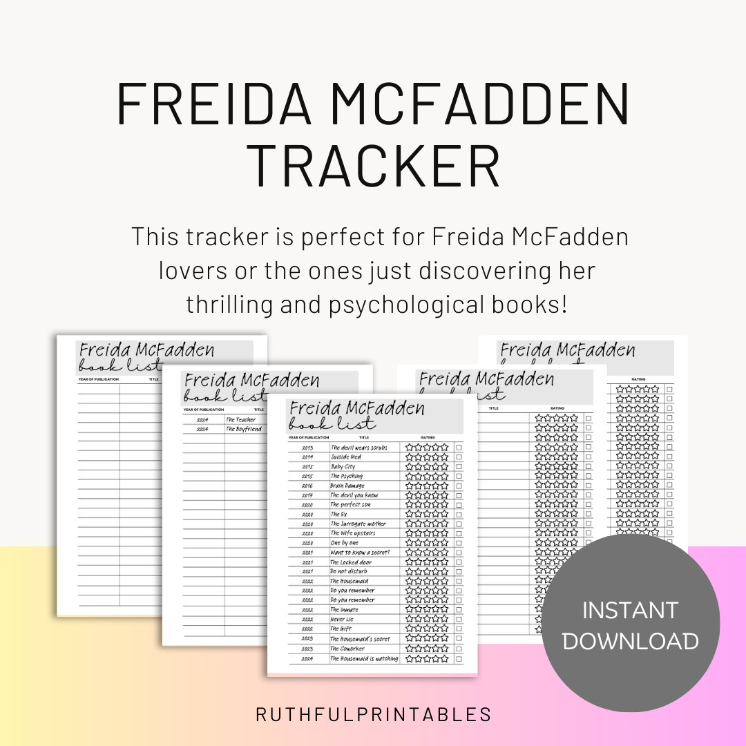 Freida Mcfadden Book Tracker - Etsy