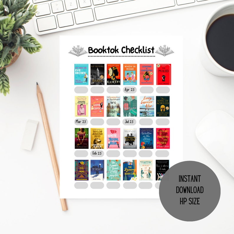 Booktok Checklist 1 - Etsy