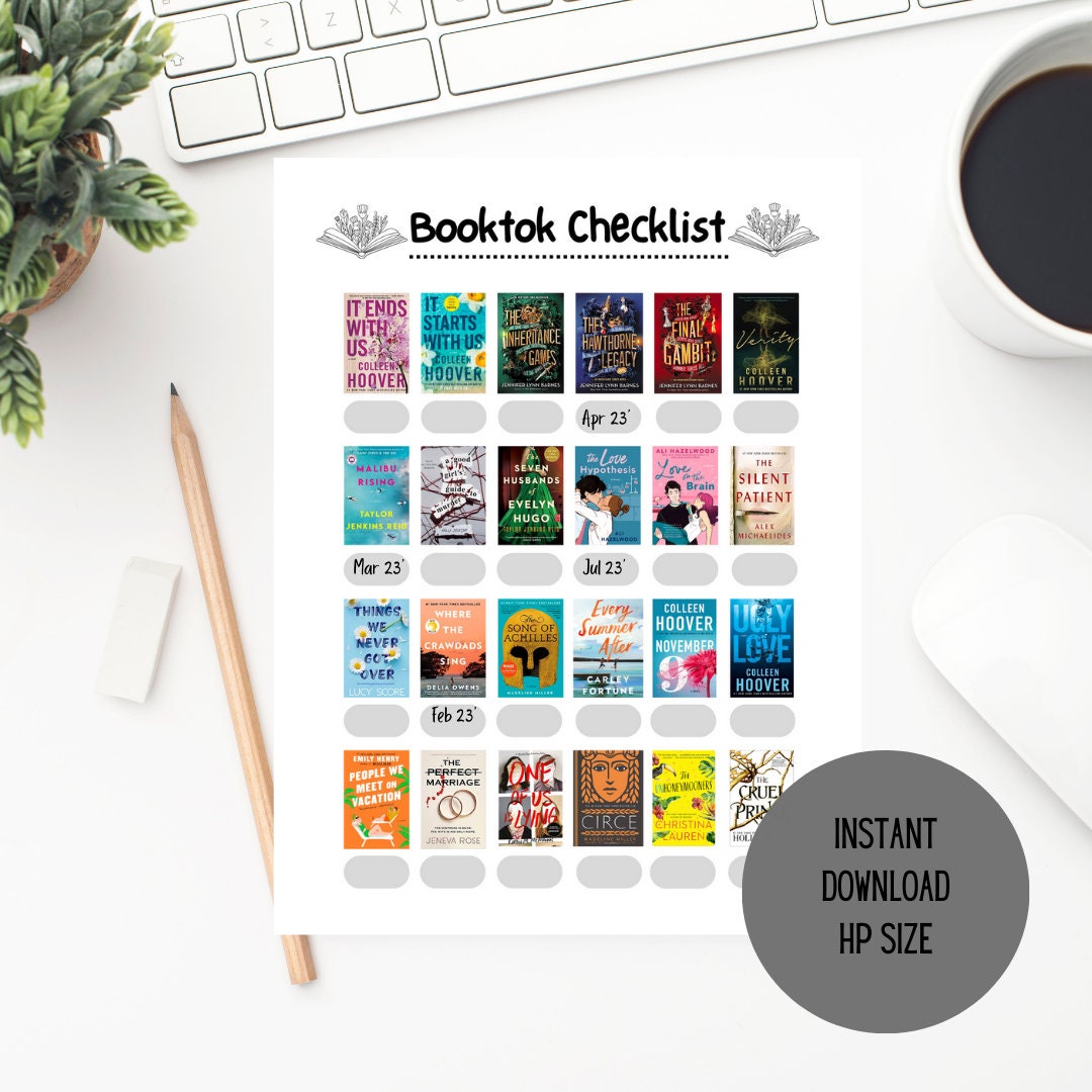 Booktok Checklist 1 - Etsy