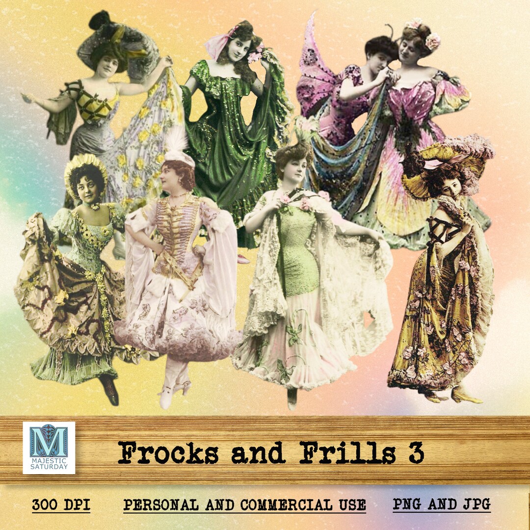 Frocks & Frills 3 Burlesque Dancers Digital Collage Sheet - Etsy UK