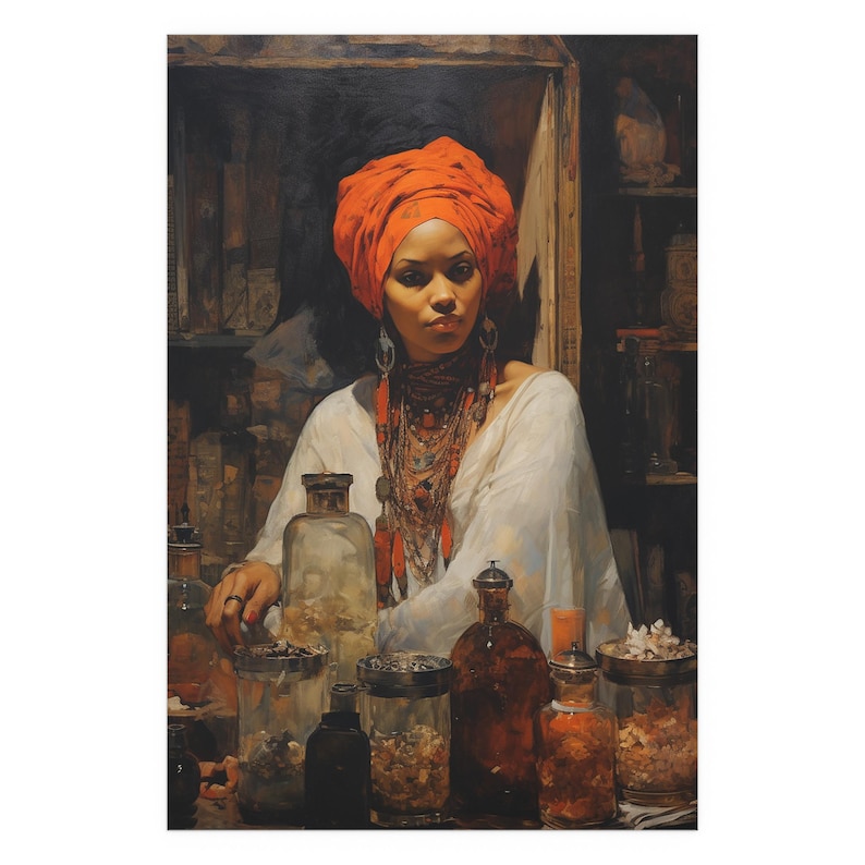 Marie Laveau Voodoo Queen Apothecary Silk Poster: Mystical Art Print - Etsy