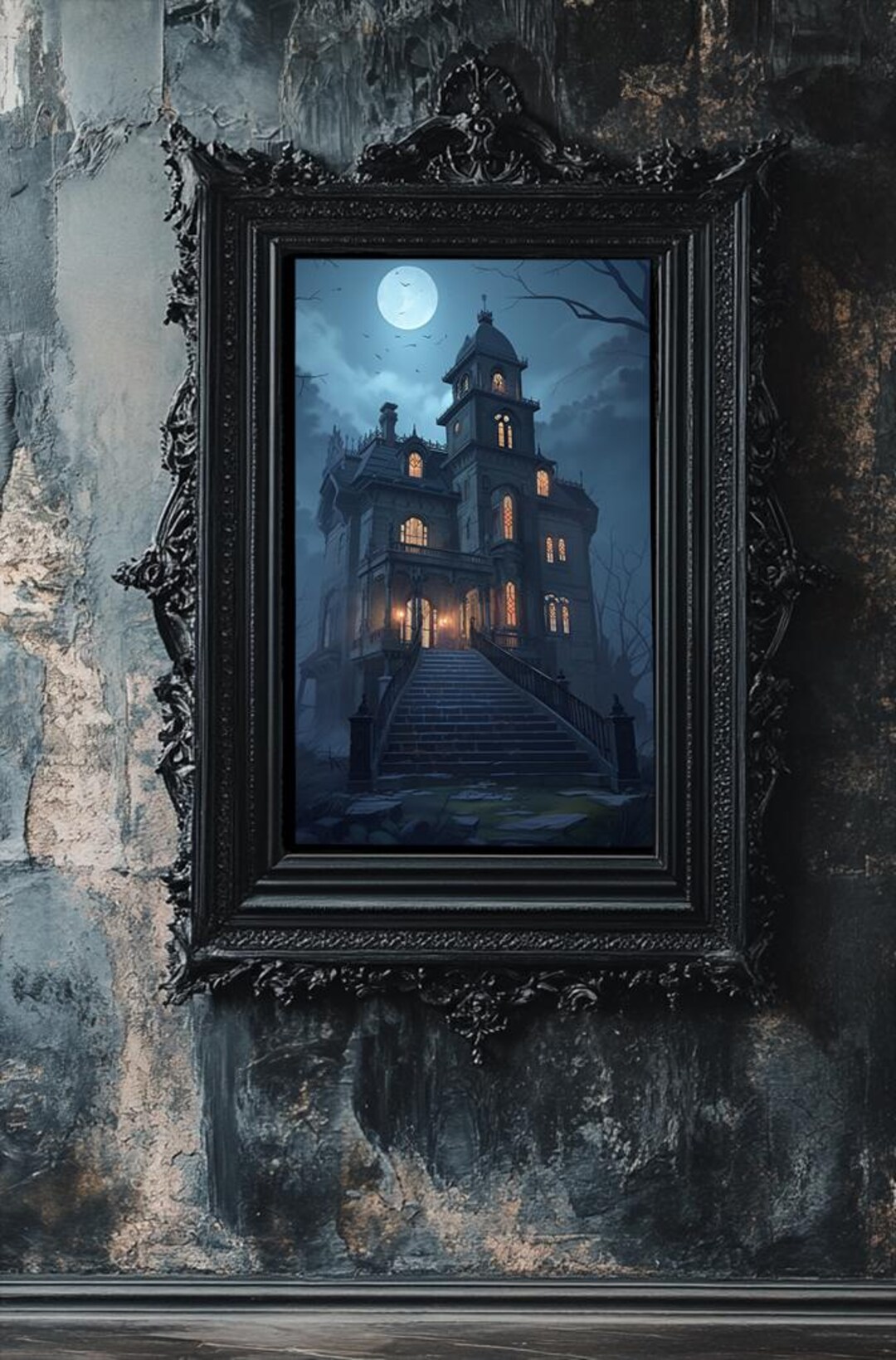 Gothic Charm: Addams Family House Digital Art Download - Spooky Decor ...