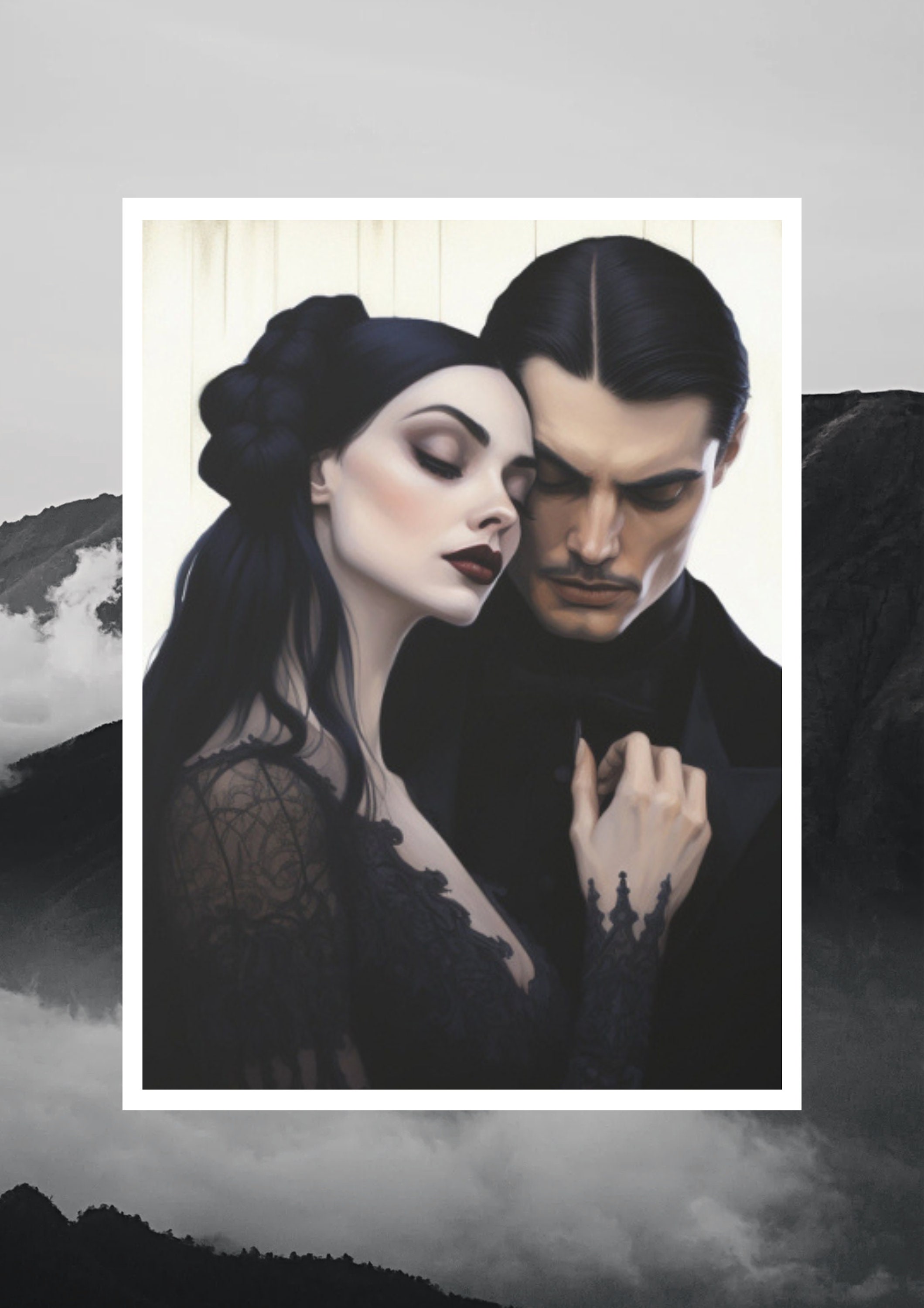 Vintage Morticia and Gomez Addams Art – Gothic Home Decor (instant ...
